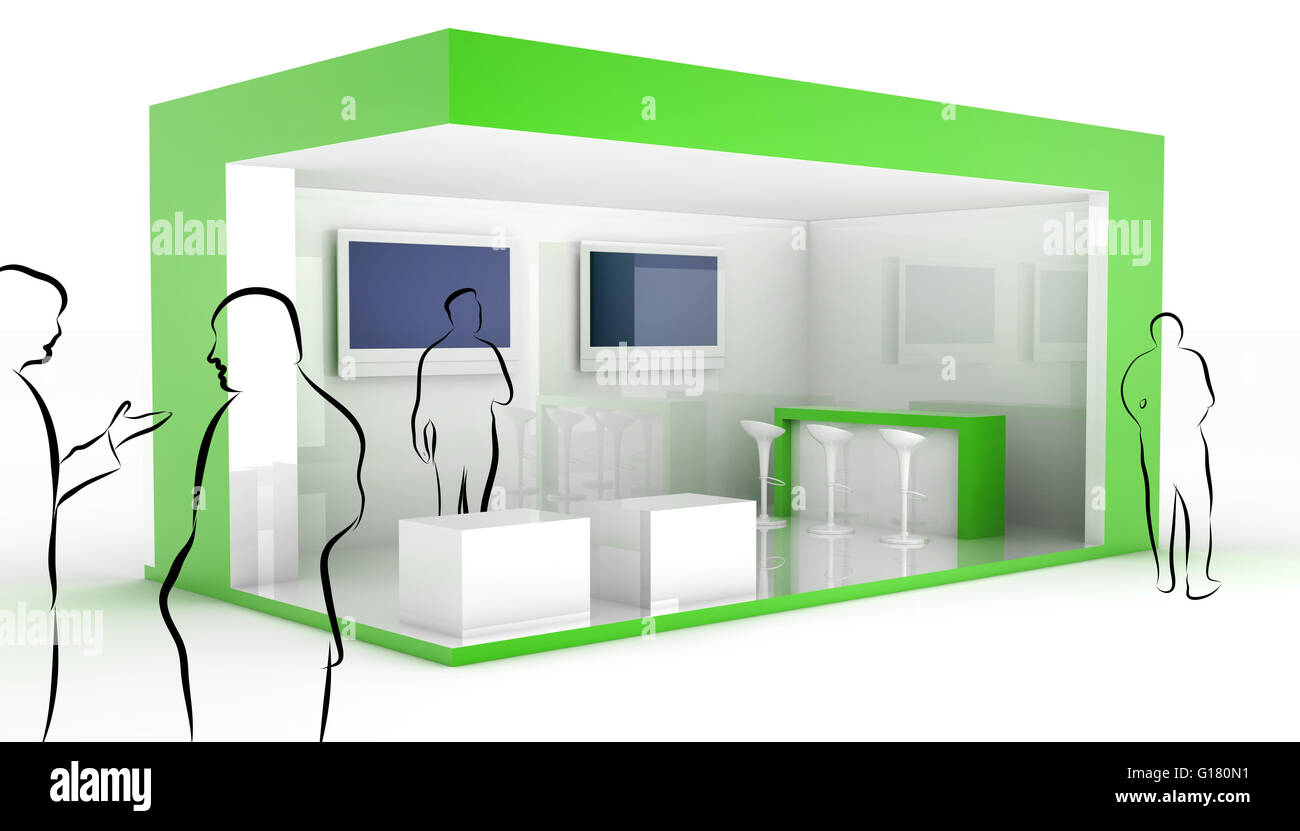 Empty exhibition booth, copy space illustration, 3d rendering Stock ...