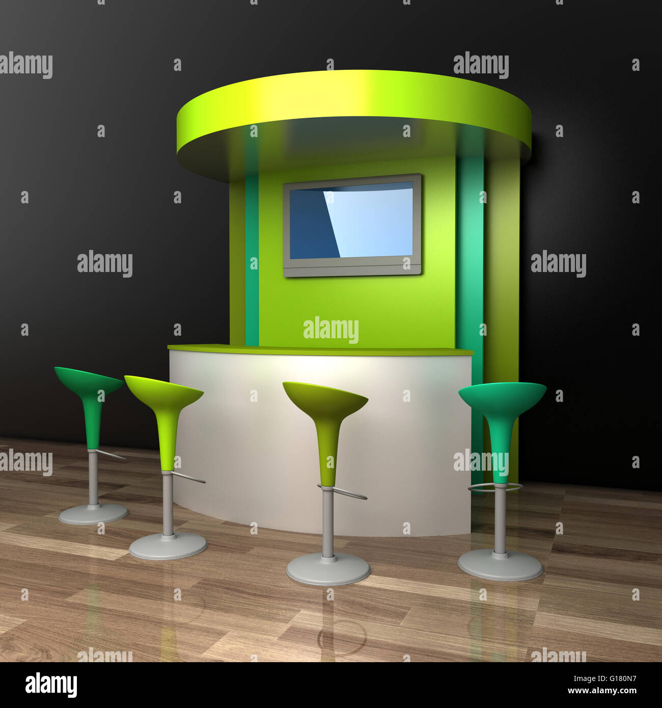Empty exhibition booth, copy space illustration, 3d rendering Stock ...