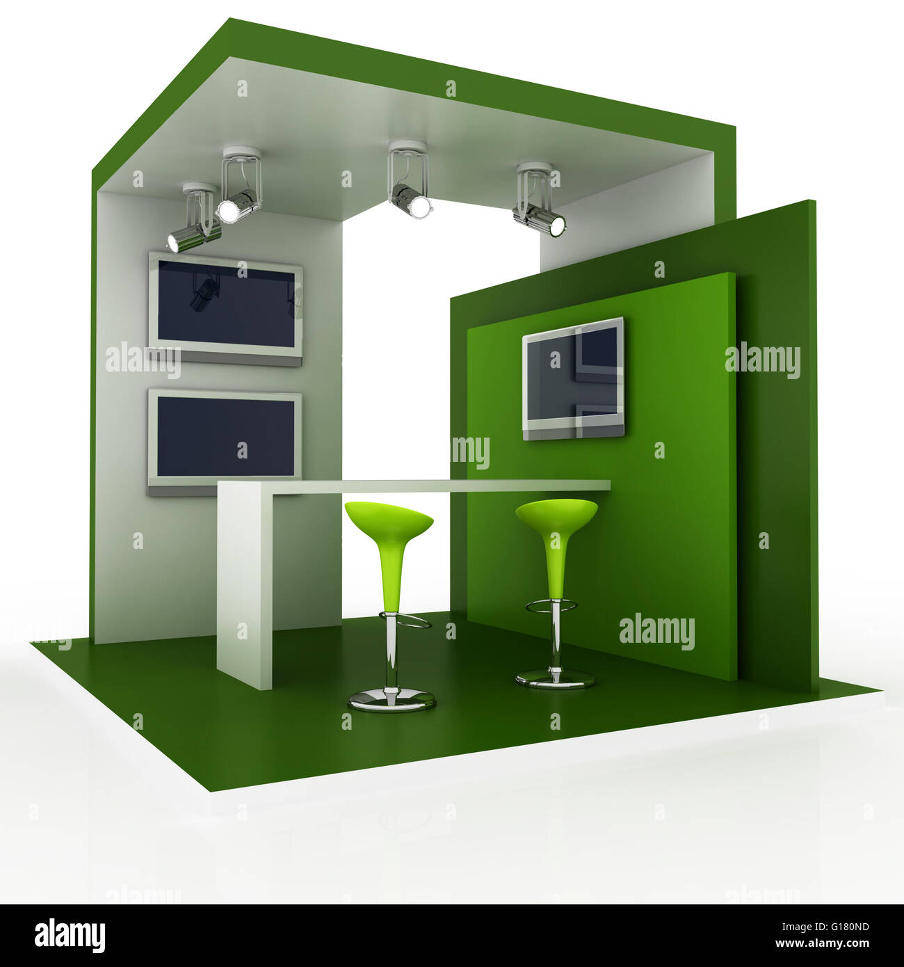 Empty exhibition booth, copy space illustration, 3d rendering Stock ...