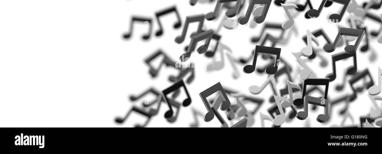 Musical notes on a plane, original illustration background Stock Photo ...