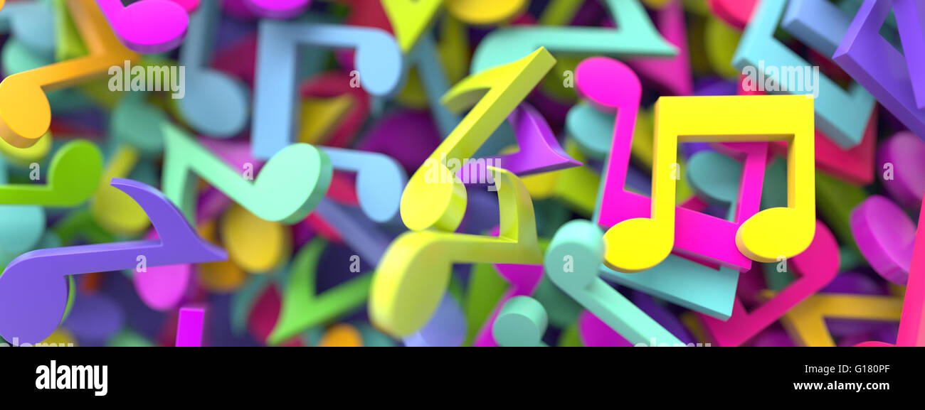 Musical notes on a plane, original illustration background Stock Photo ...