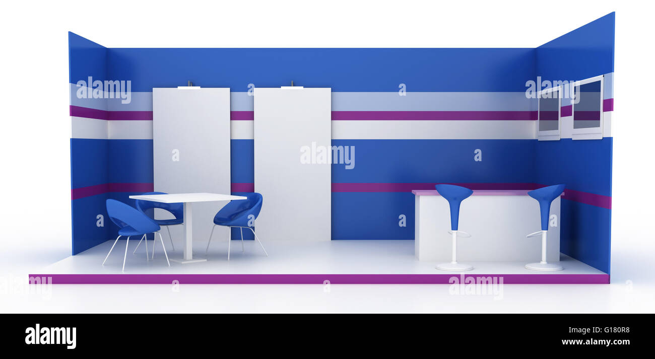 Empty exhibition booth, copy space illustration, 3d rendering Stock ...