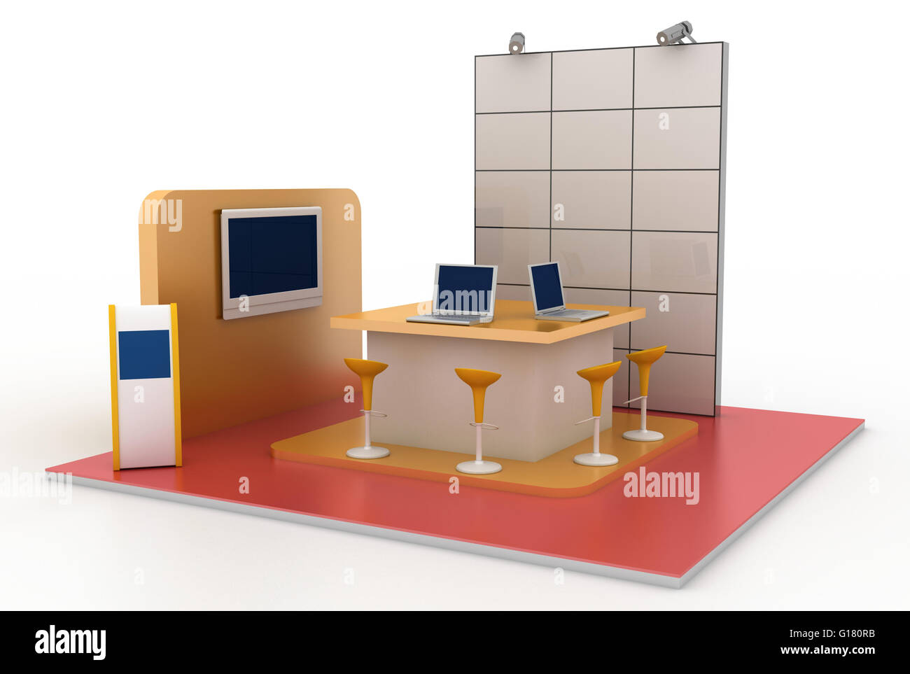 Empty exhibition booth, copy space illustration, 3d rendering Stock ...