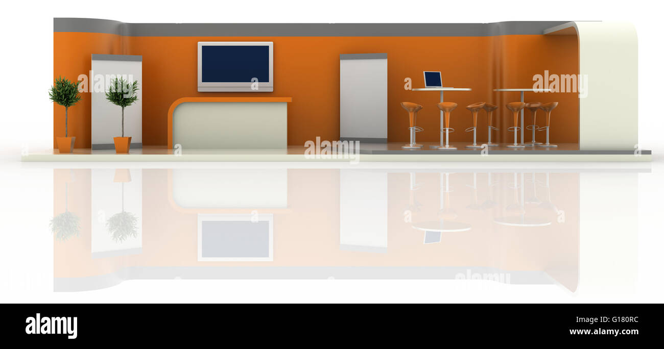 Empty exhibition booth, copy space illustration, 3d rendering Stock ...
