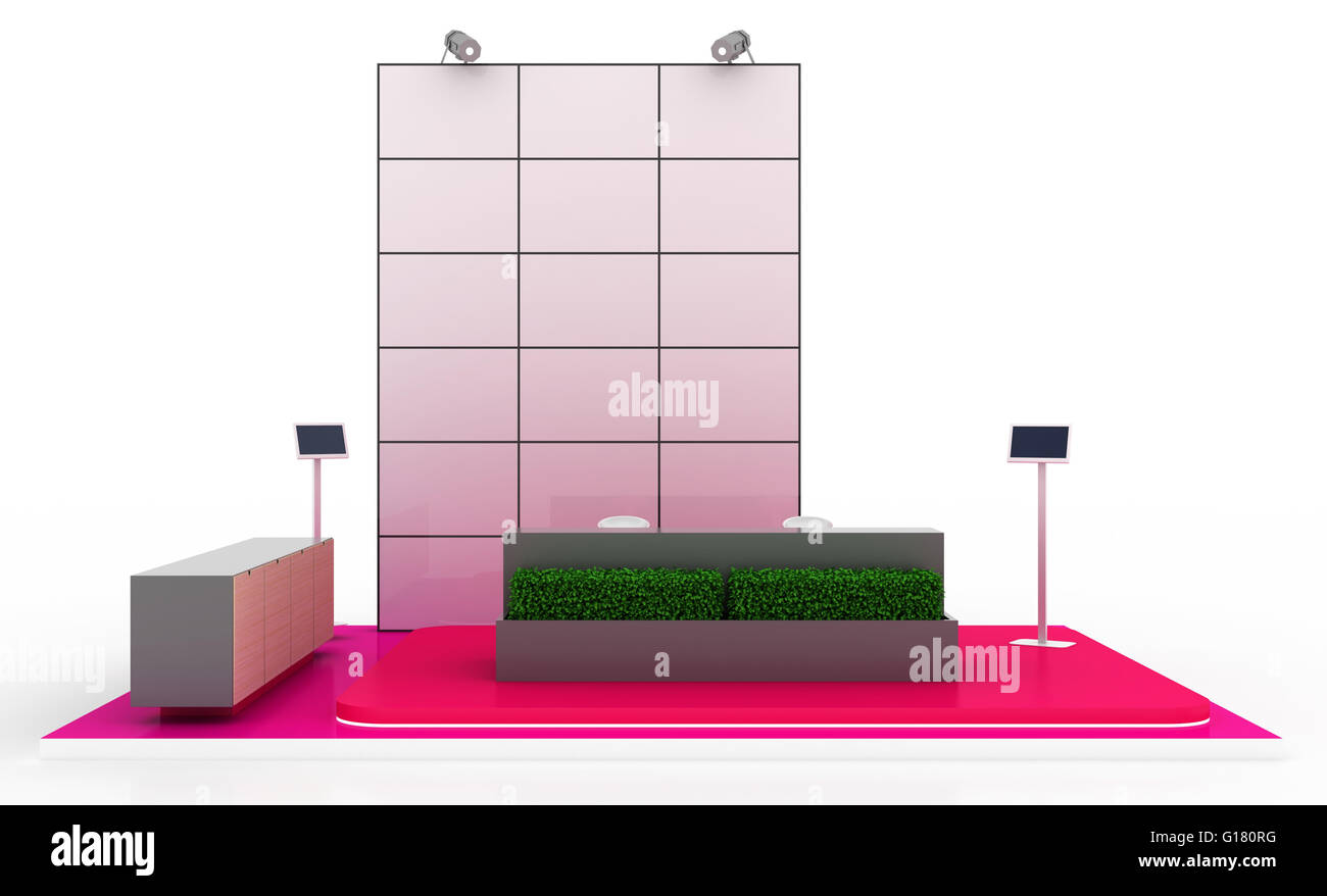 Empty exhibition booth, copy space illustration, 3d rendering Stock ...