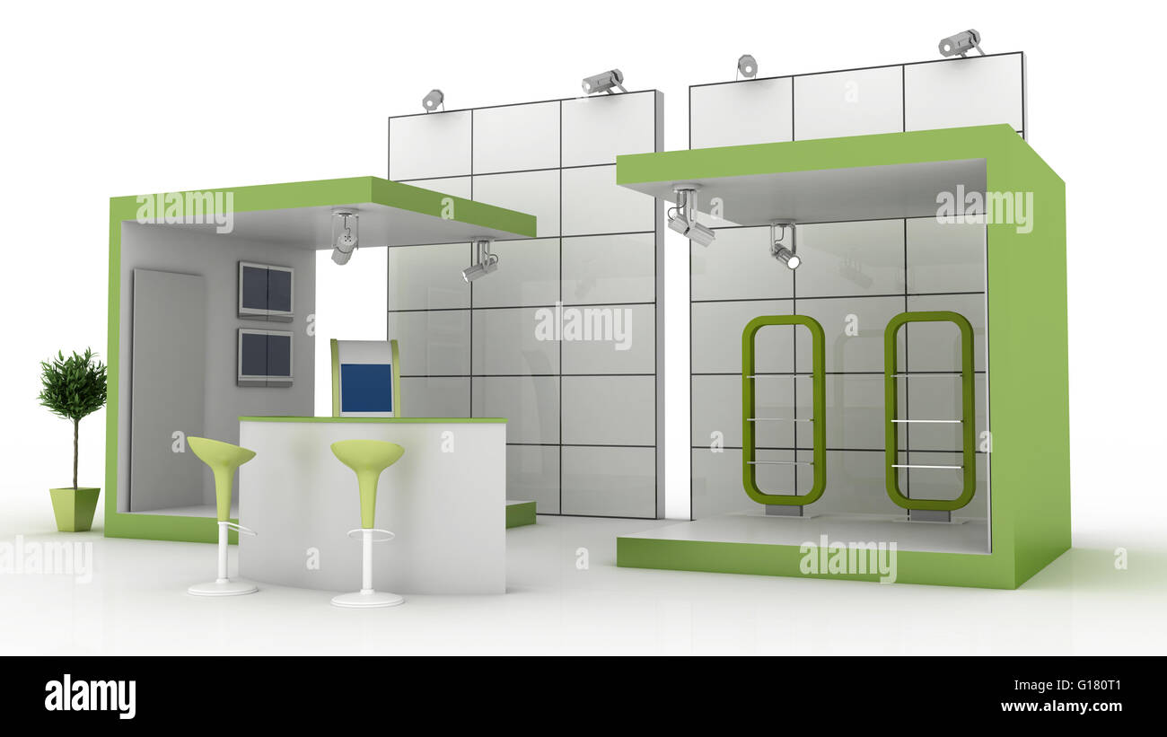 Empty exhibition booth, copy space illustration, 3d rendering Stock ...