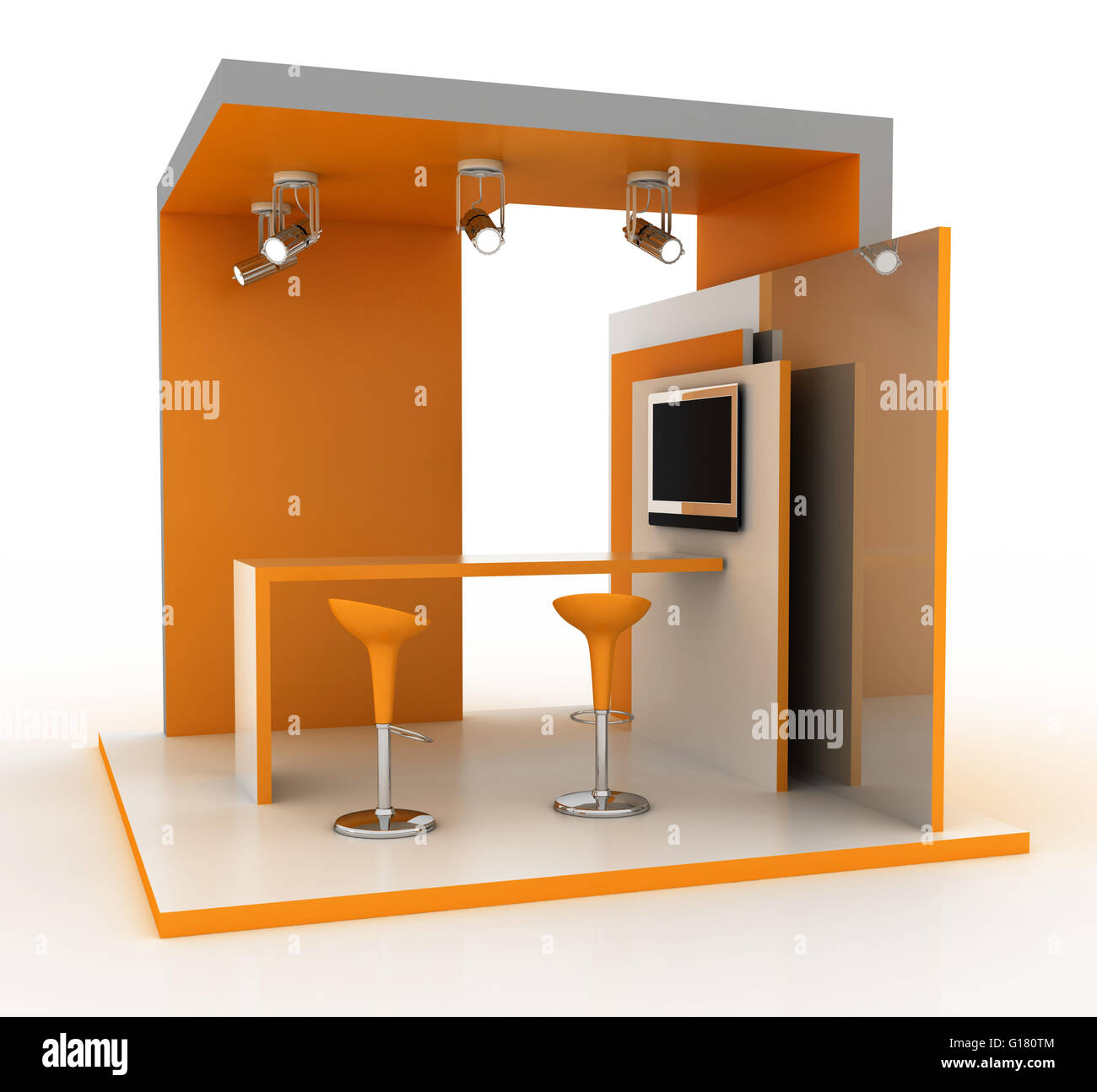 Empty exhibition booth, copy space illustration, 3d rendering Stock ...