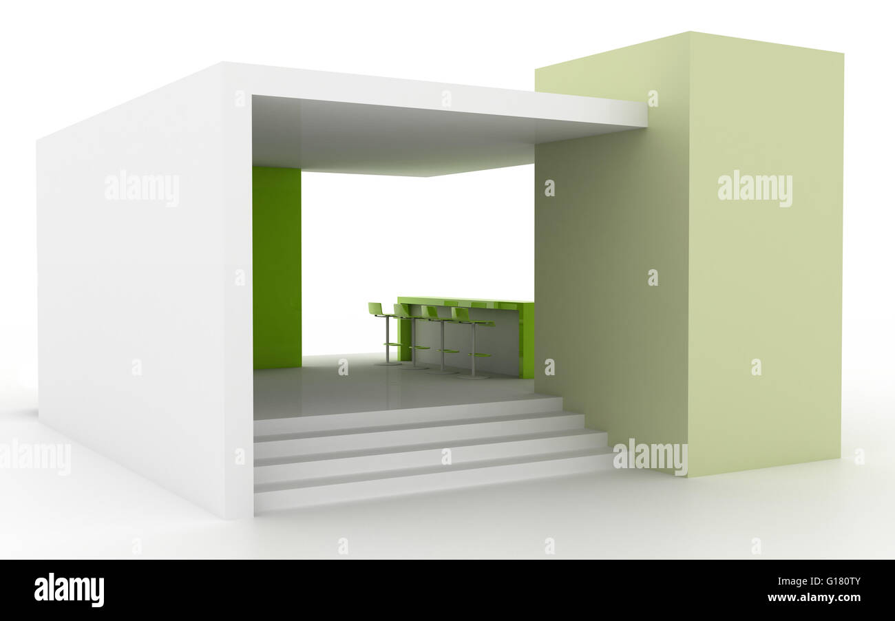 Empty exhibition booth, copy space illustration, 3d rendering Stock ...