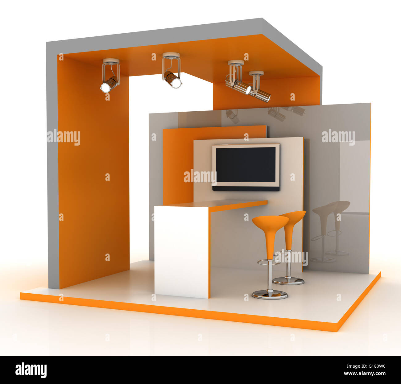 Empty exhibition booth, copy space illustration, 3d rendering Stock ...