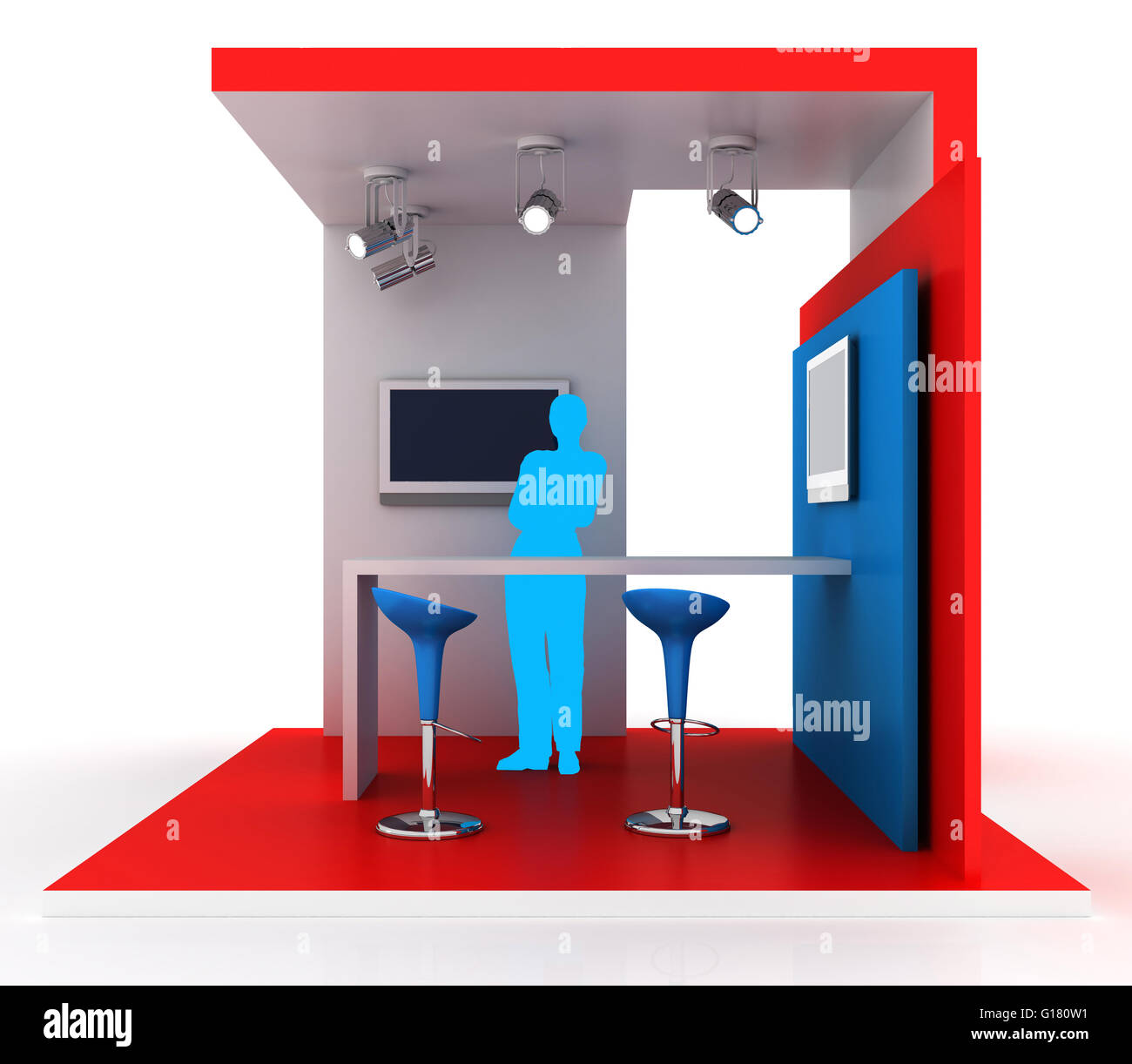 Empty exhibition booth, copy space illustration, 3d rendering Stock ...
