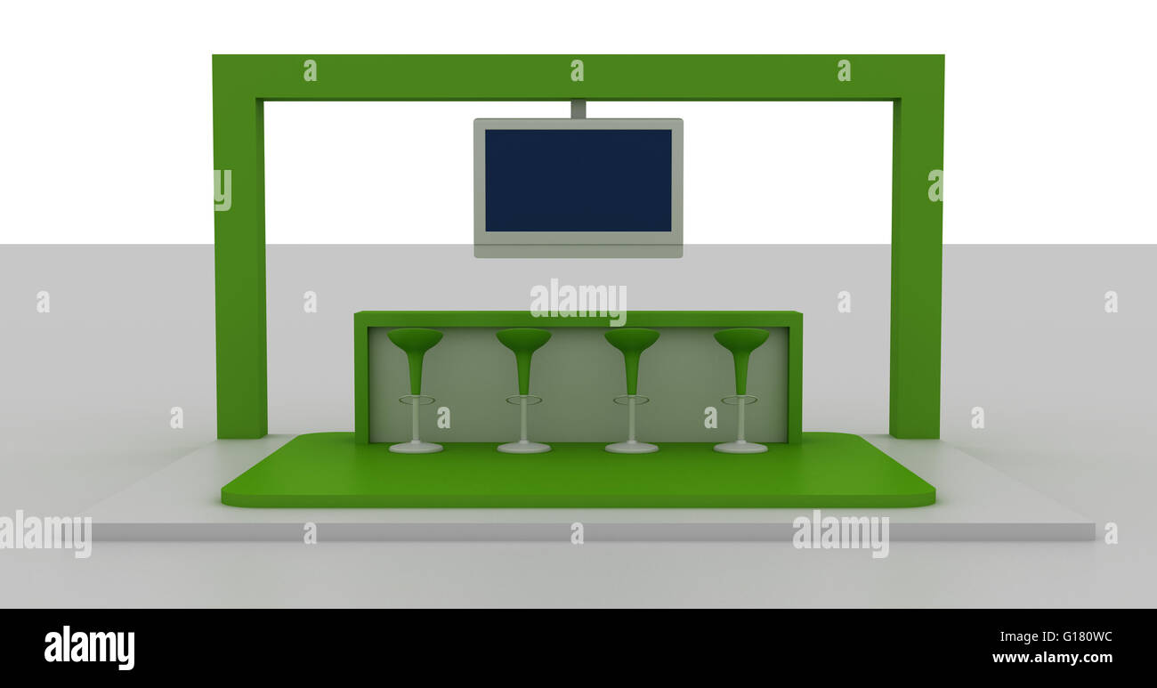 Empty exhibition booth, copy space illustration, 3d rendering Stock ...