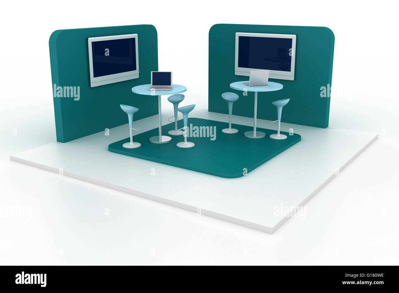 Empty exhibition booth, copy space illustration, 3d rendering Stock ...