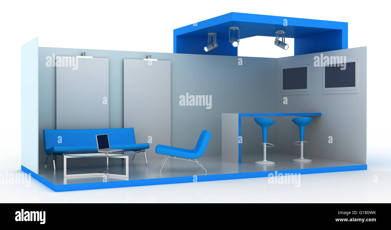 Empty exhibition booth, copy space illustration, 3d rendering Stock ...