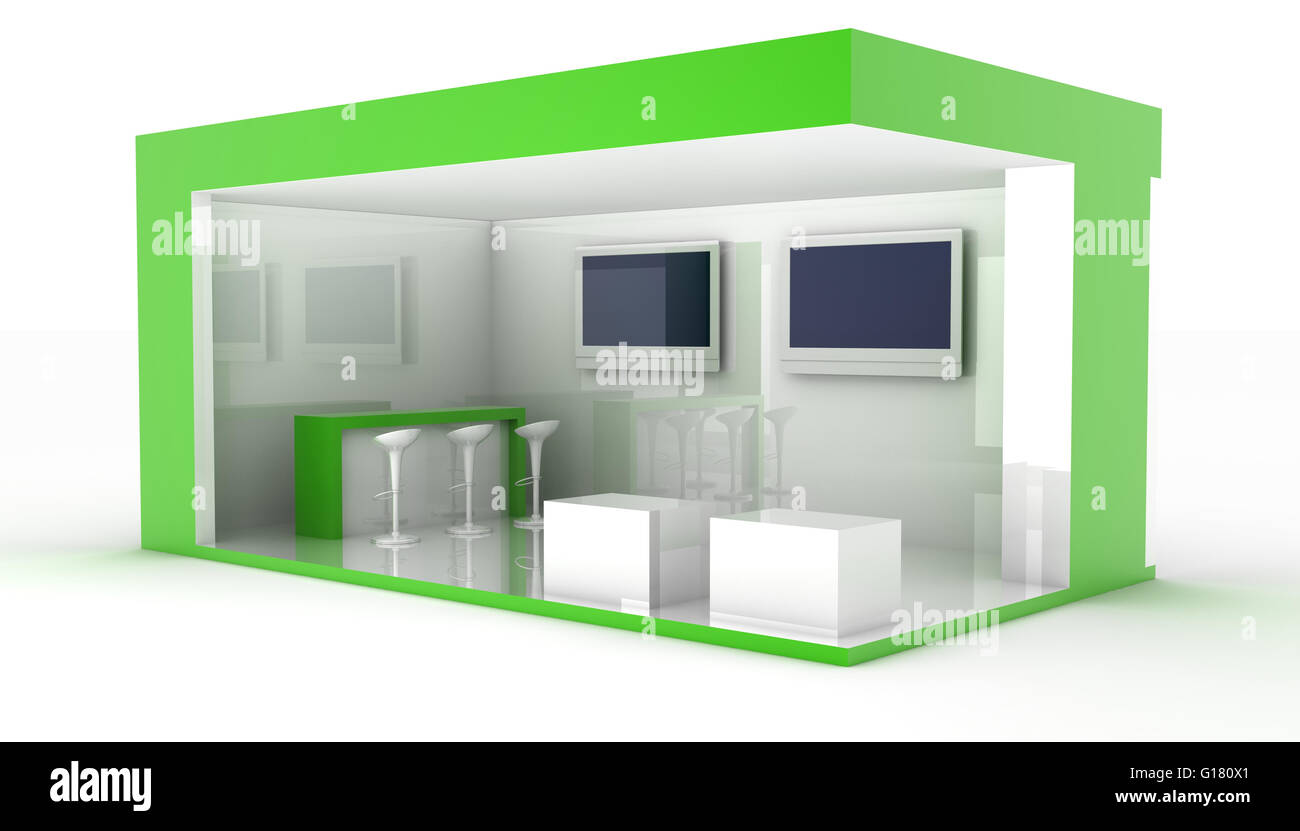 Empty exhibition booth, copy space illustration, 3d rendering Stock ...