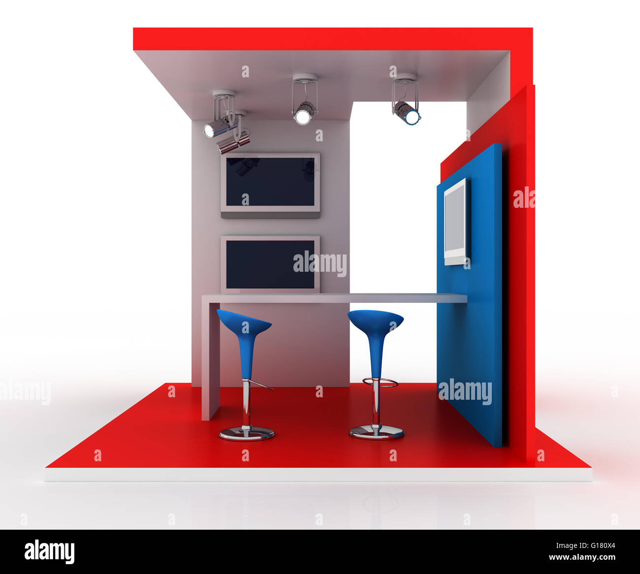Empty exhibition booth, copy space illustration, 3d rendering Stock ...