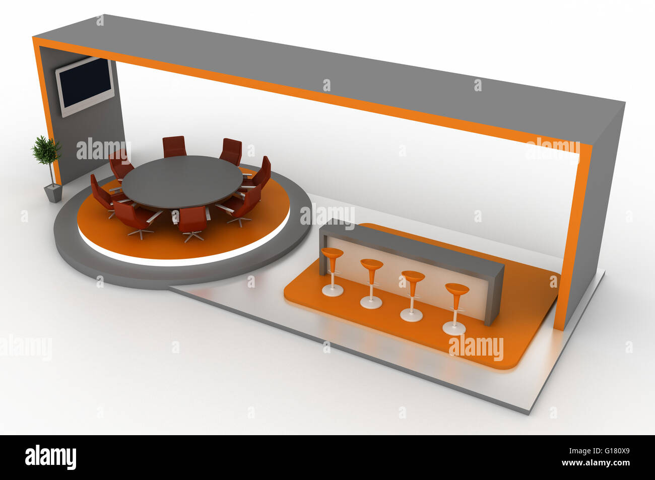 Empty exhibition booth, copy space illustration, 3d rendering Stock ...