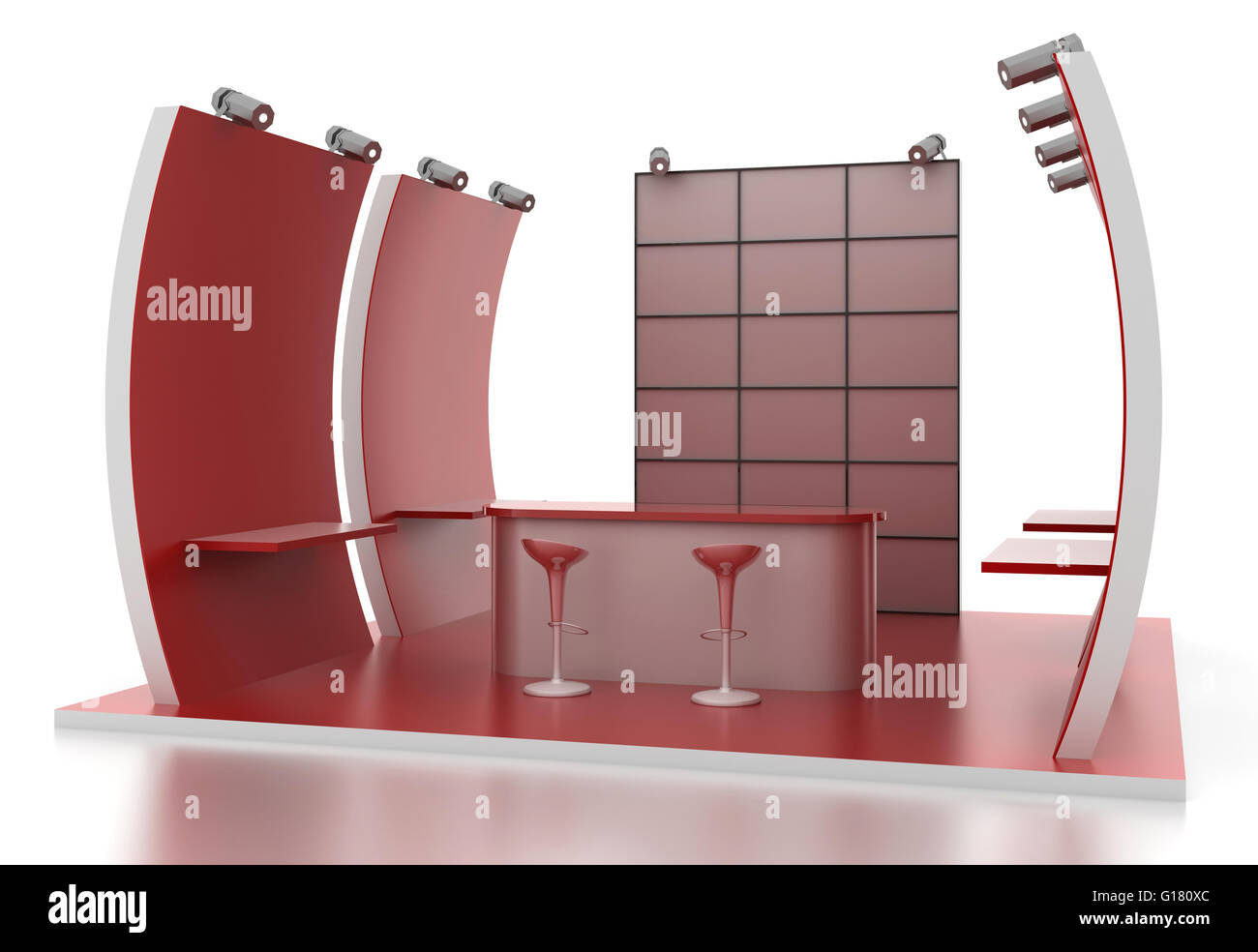 Empty exhibition booth, copy space illustration, 3d rendering Stock ...