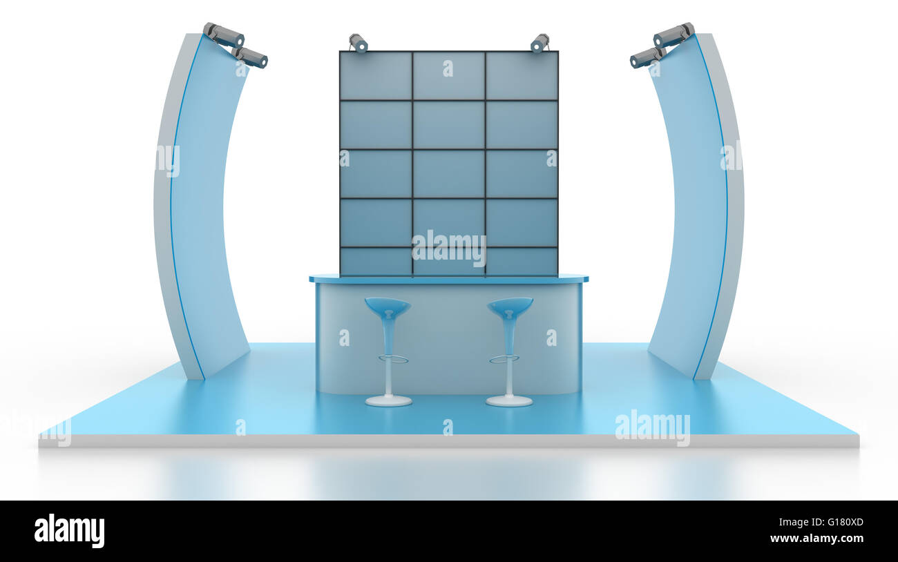 Empty exhibition booth, copy space illustration, 3d rendering Stock ...