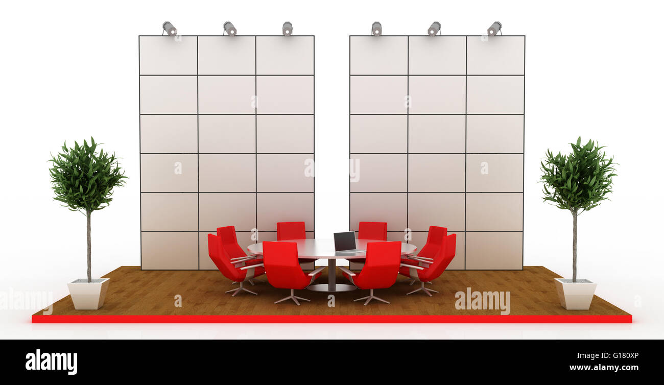 Empty exhibition booth, copy space illustration, 3d rendering Stock ...