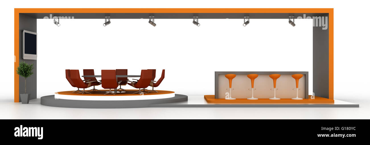 Empty exhibition booth, copy space illustration, 3d rendering Stock ...