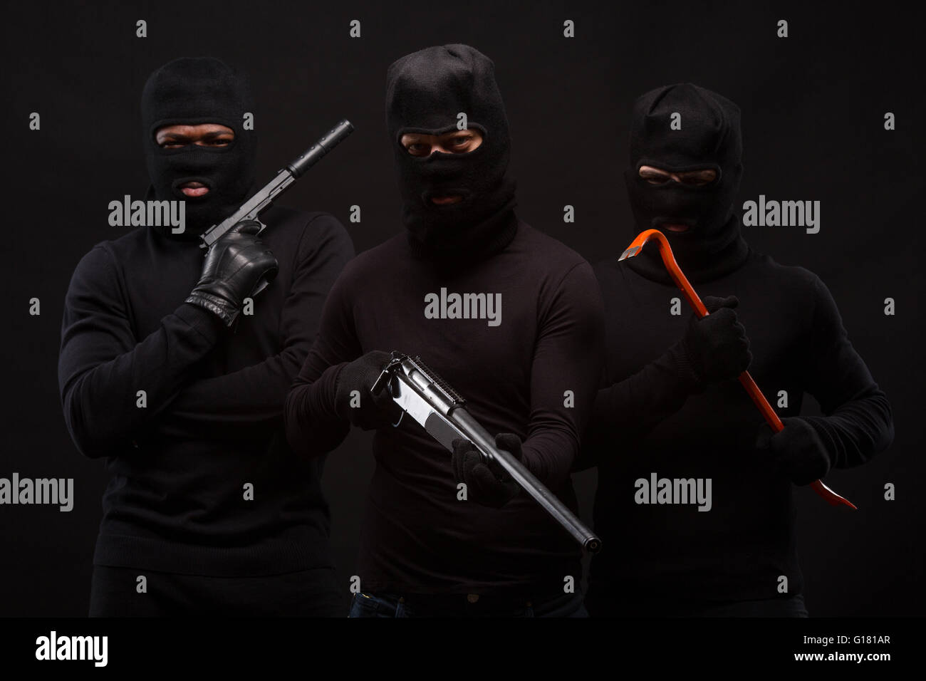 Robbers with rifle Stock Photo - Alamy