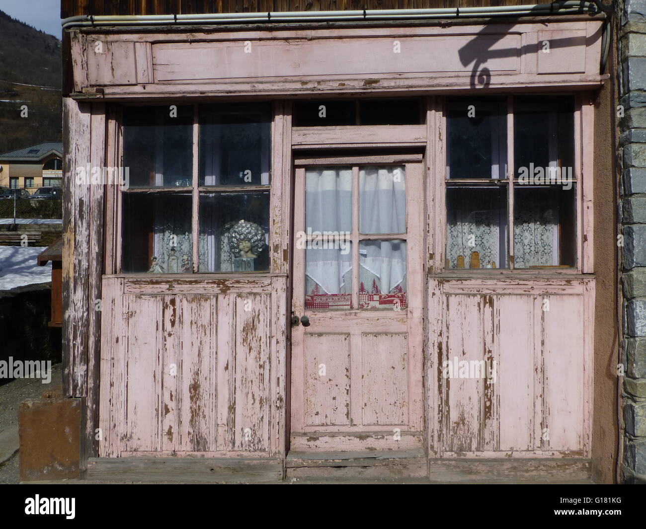 Old shop front in French mountain village Stock Photo - Alamy