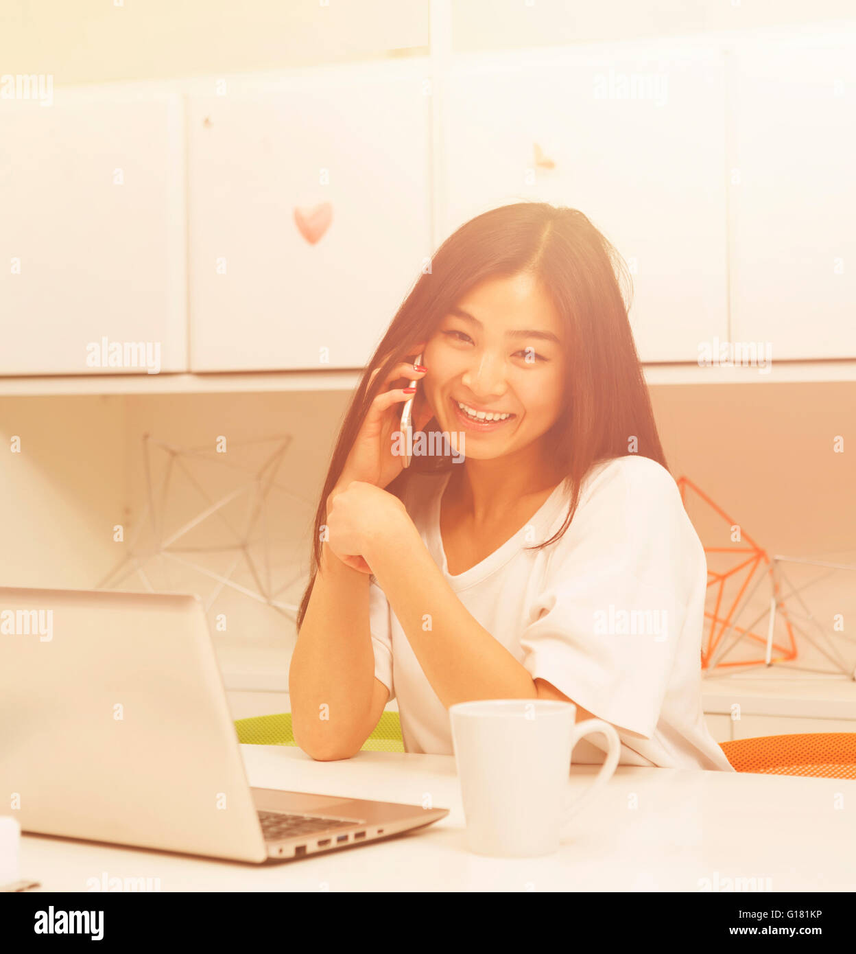 Asian student communicating Stock Photo - Alamy