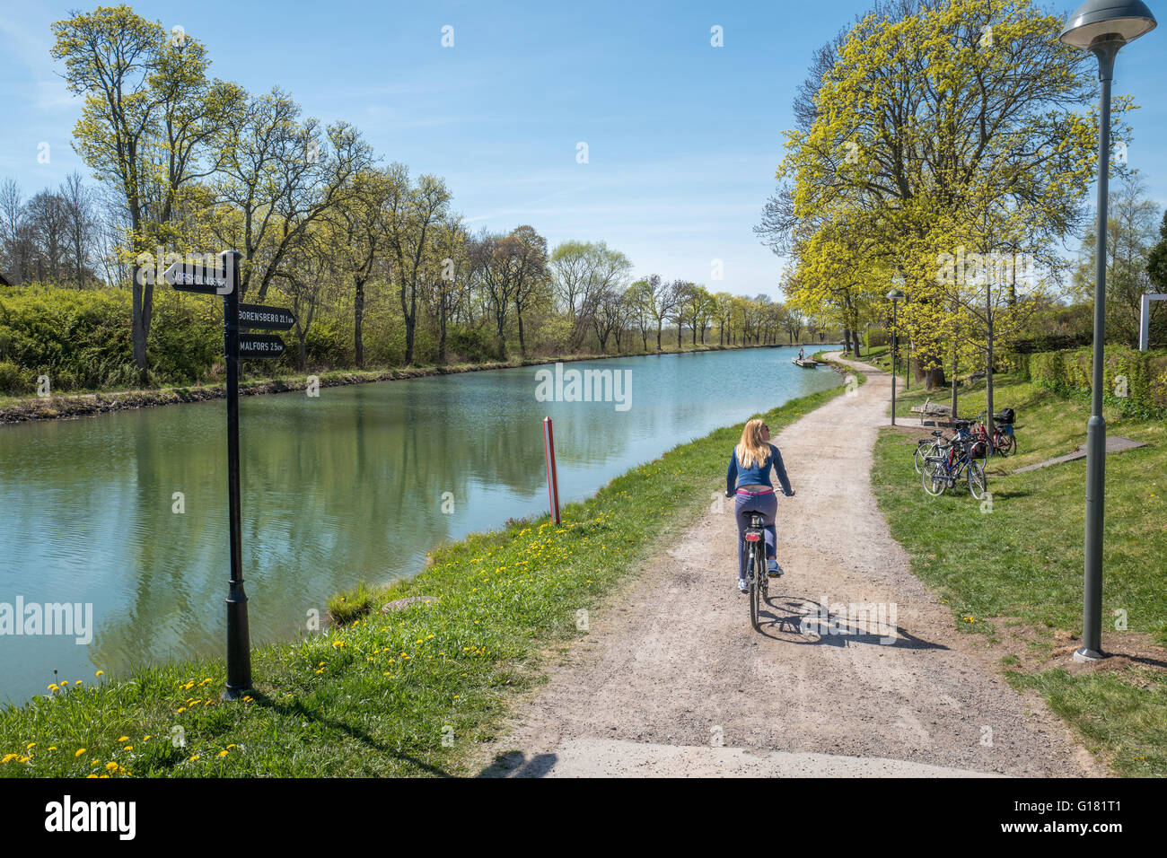 Göta Canal at Berg outside Linköping during spring in Sweden Stock ...