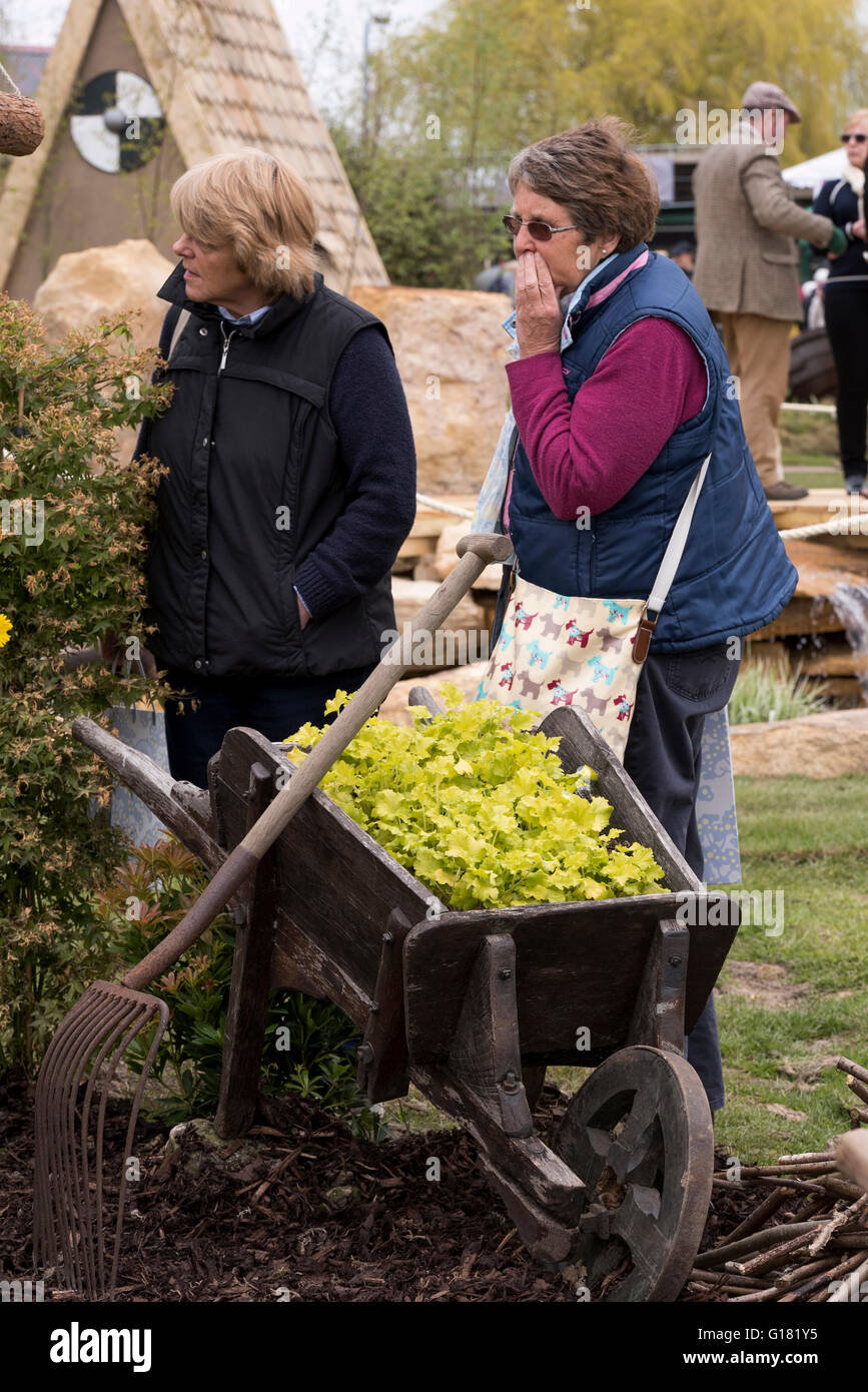 Harrogate Spring Flower Show 2016, North Yorkshire, England - 2 women ...
