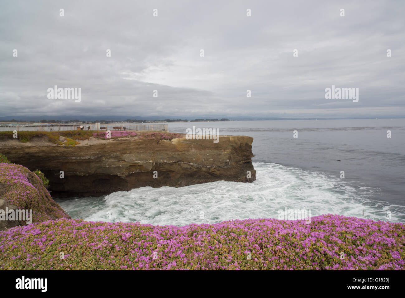 Vista Point to the Pacific Ocean, Santa Cruz, California Stock Photo ...