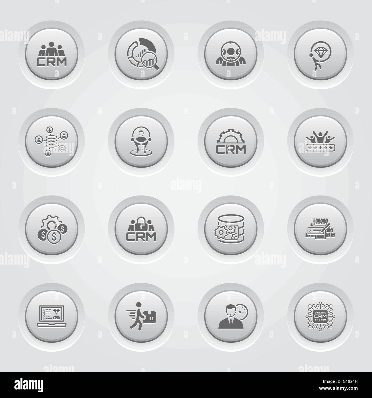 Button Design Business Icons Set Stock Vector Image & Art - Alamy