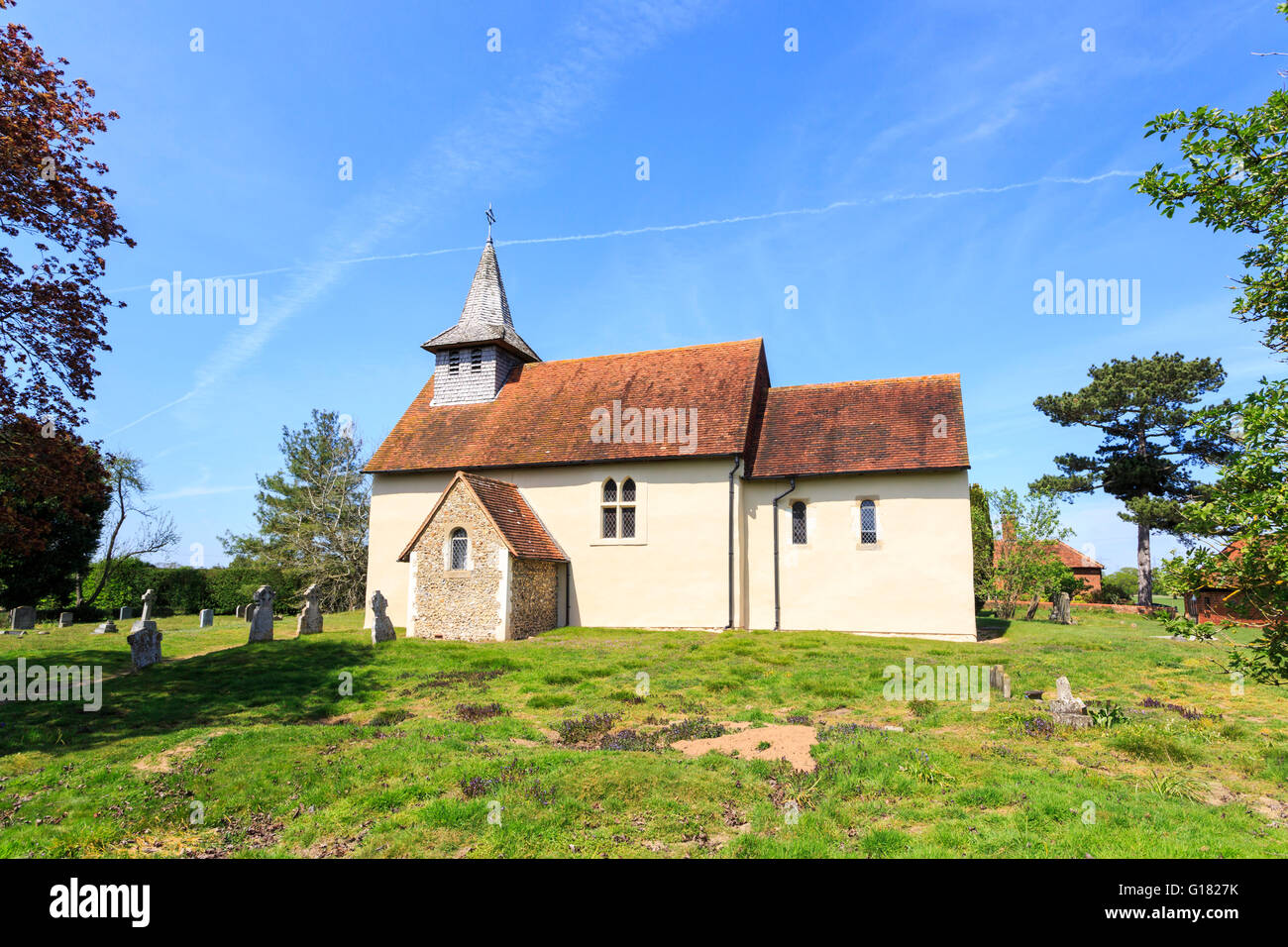 Wisley Church exterior, a small historic building in Wisley village ...