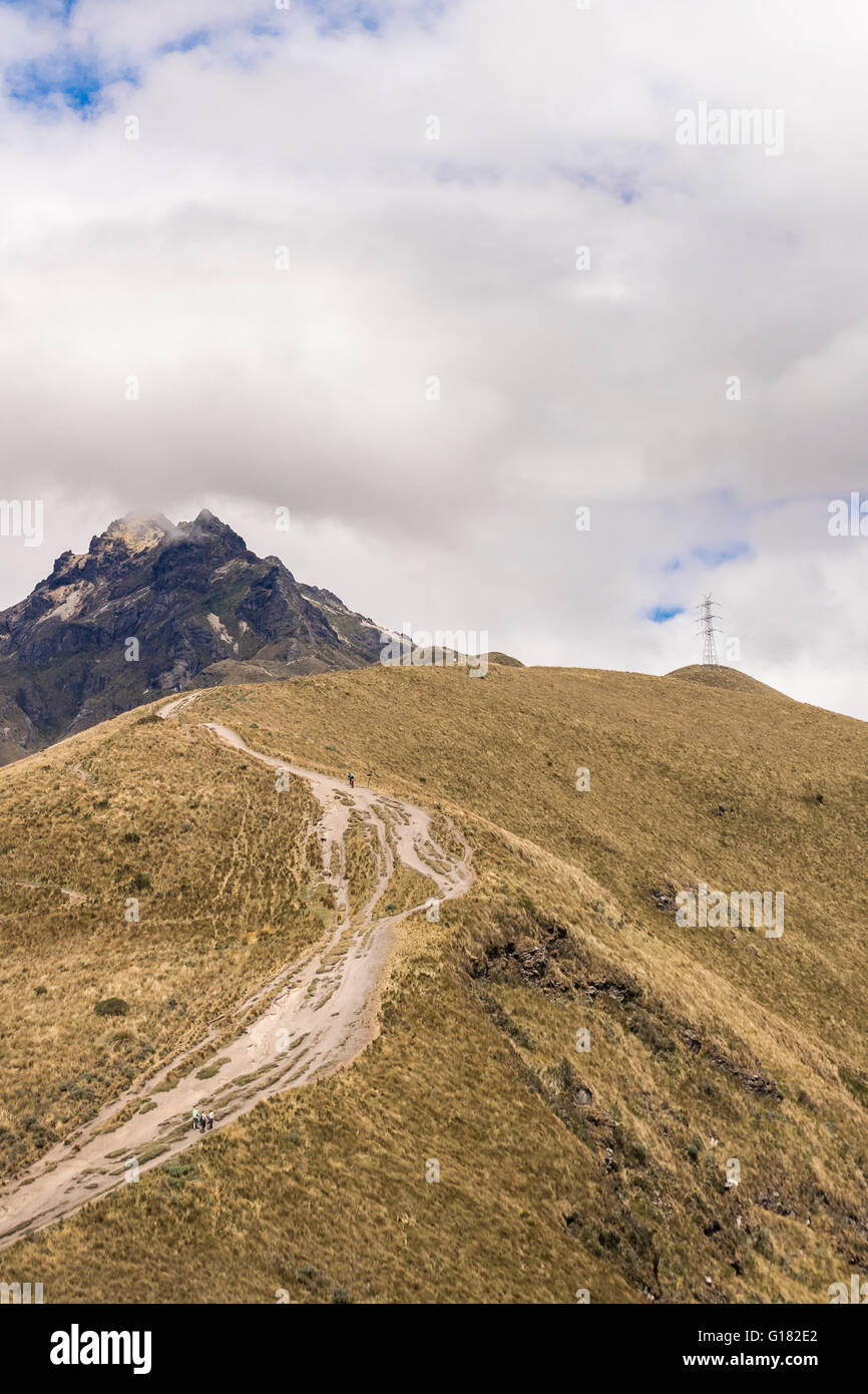Andes range mountains landscape scene from the top of Cruz Loma hill ...