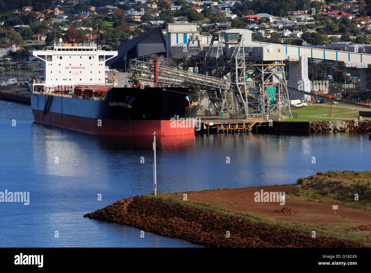 Cargo ship at the Grain Terminal, Albany, Western Australia Stock Photo ...
