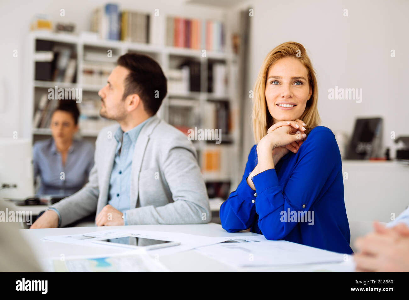 Successful ceo businesswoman working with employees Stock Photo - Alamy