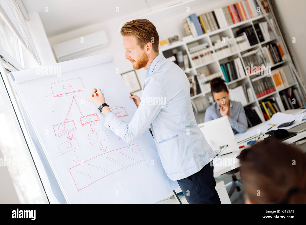 Busy business people working in office Stock Photo - Alamy