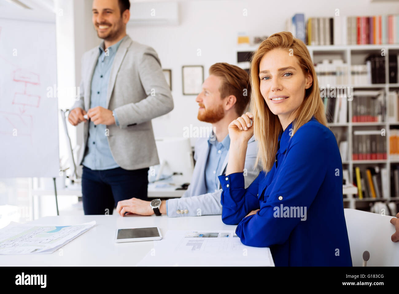 Successful ceo businesswoman working with employees Stock Photo - Alamy