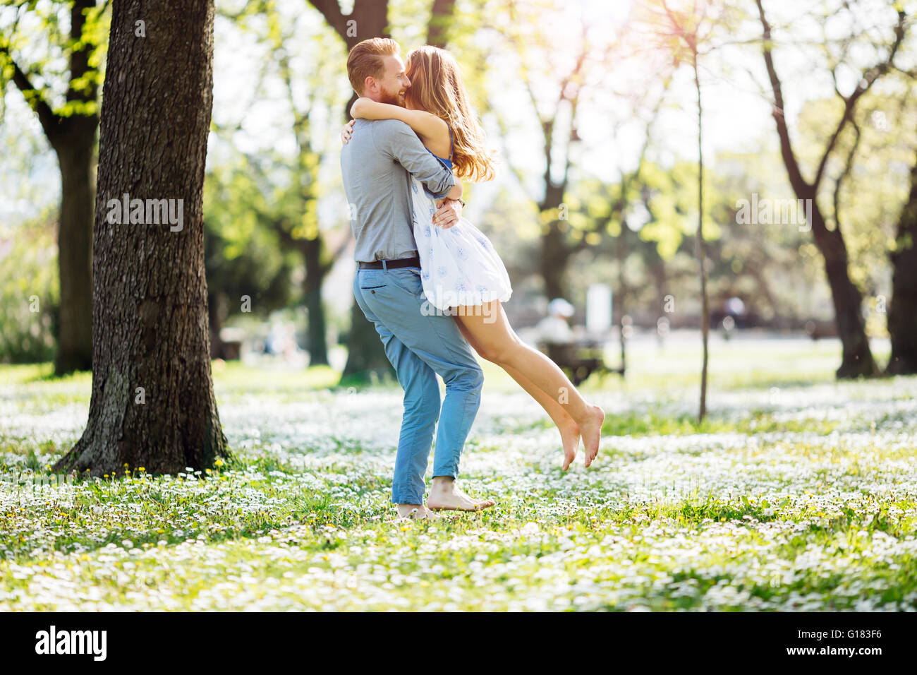 Man missed his love and finally reunited Stock Photo - Alamy