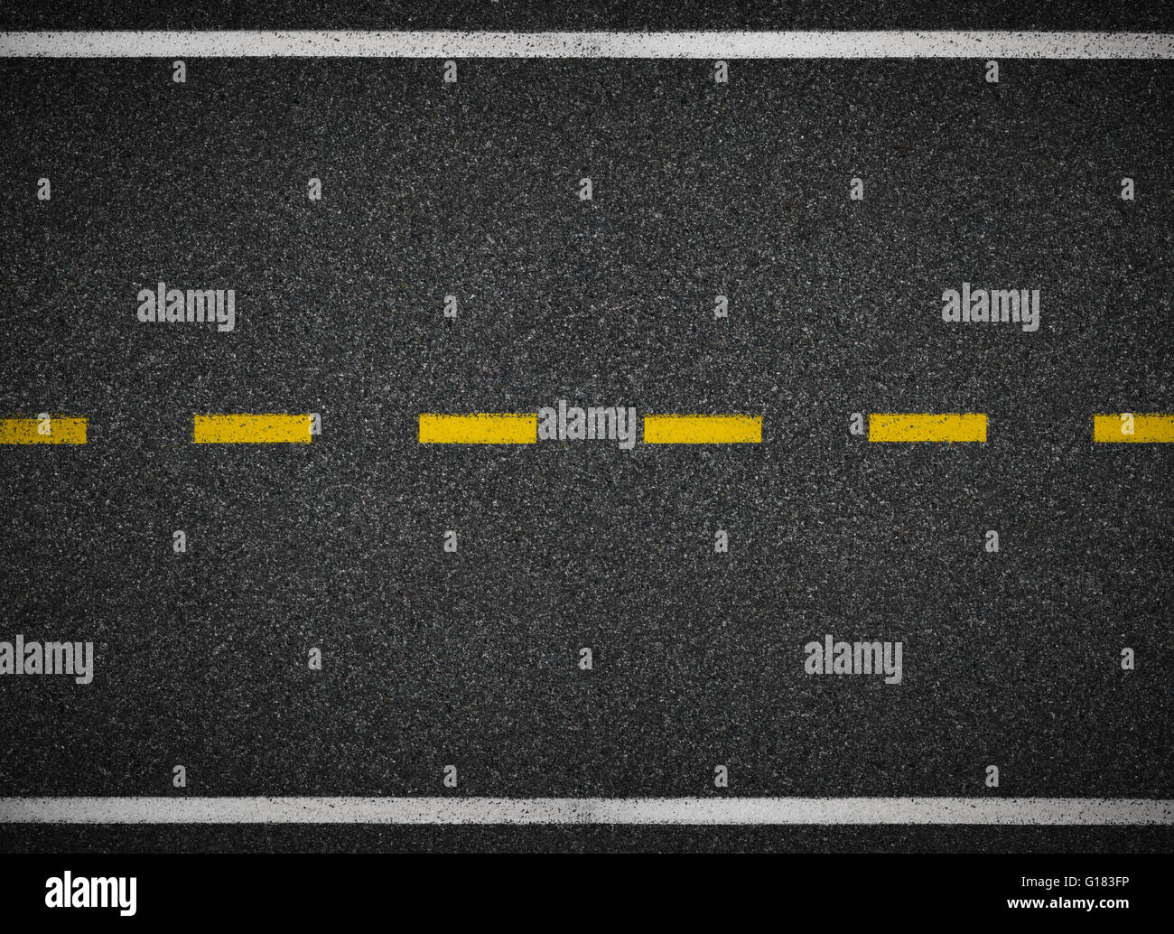 Road top view. Asphalt highway line marks Stock Photo - Alamy