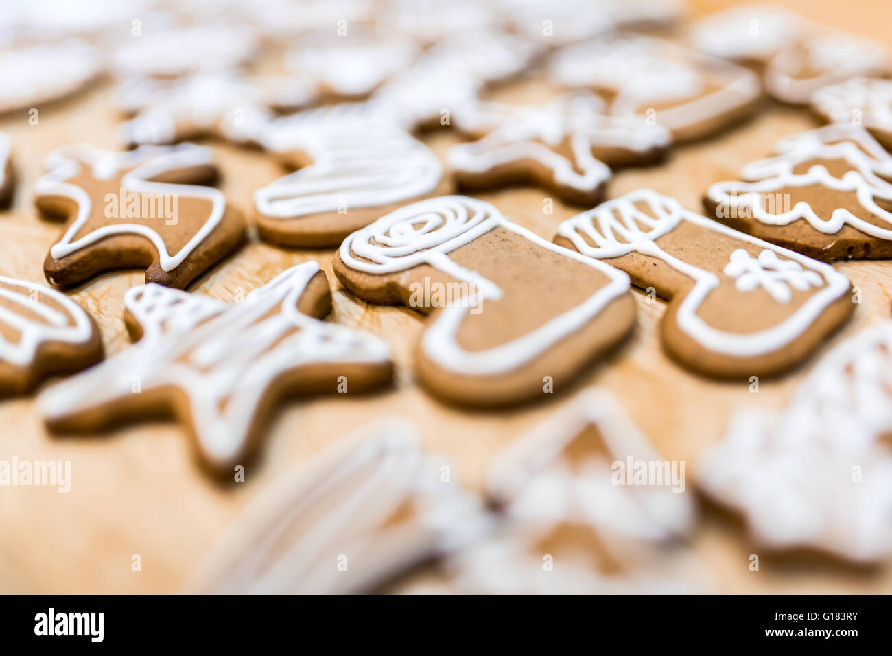 Decorated various gingerbread cakes Stock Photo - Alamy