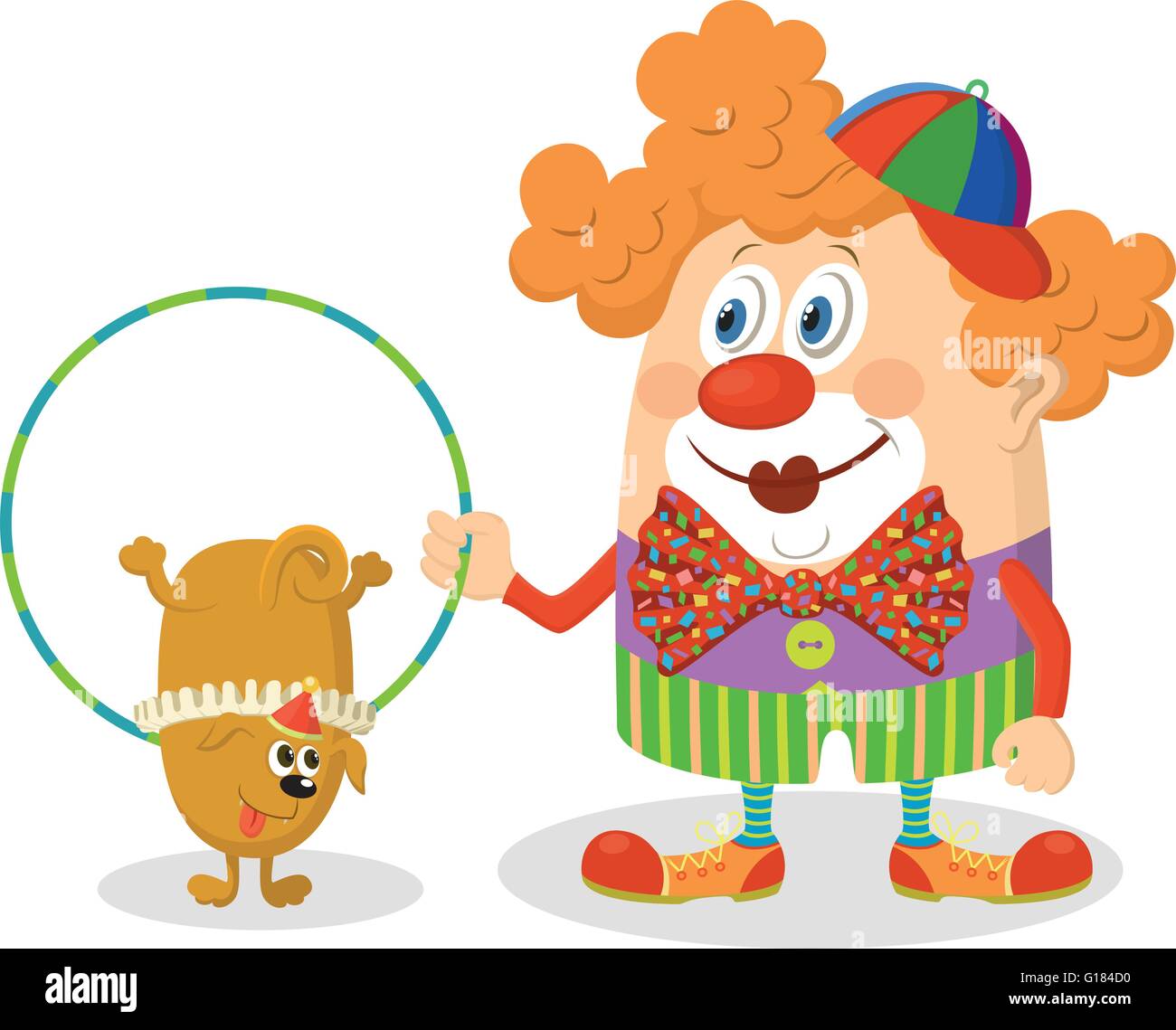 Clown with trained dog Stock Vector Image & Art - Alamy