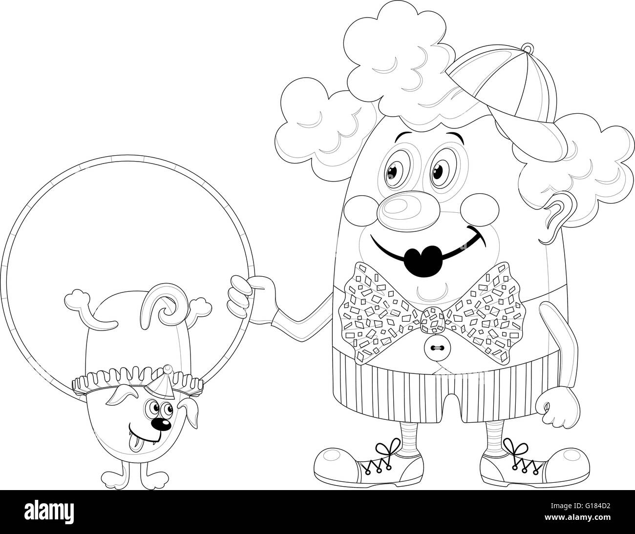 Circus clown cartoon Black and White Stock Photos & Images - Alamy