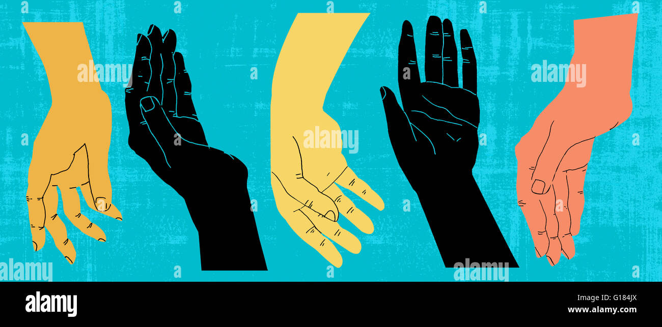 Two different hands art hi-res stock photography and images - Alamy