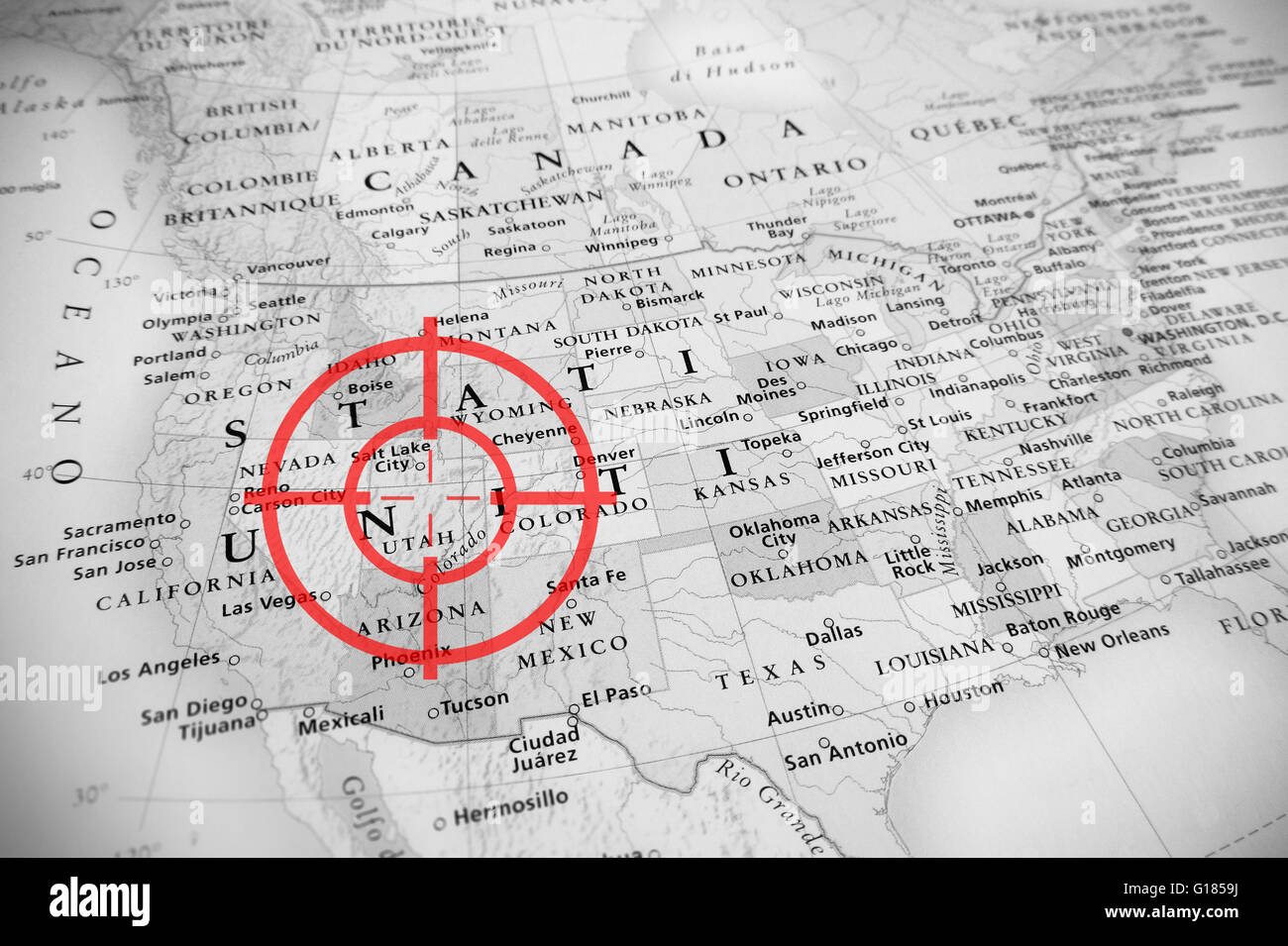 Montana map wyoming idaho utah hi-res stock photography and images - Alamy