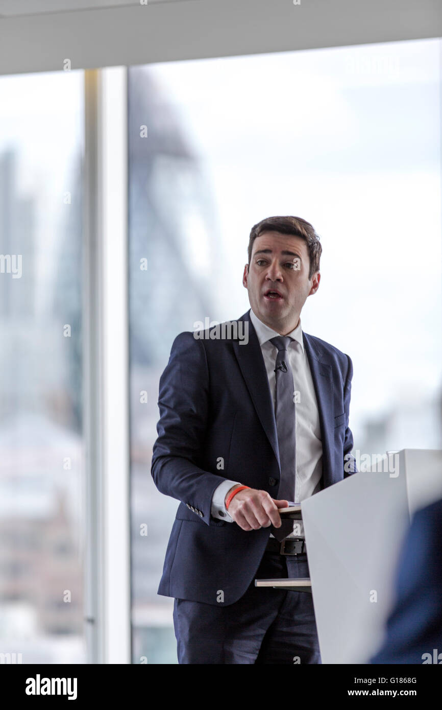 UK Labour politician Andy Burnham MP addresses business leaders in ...