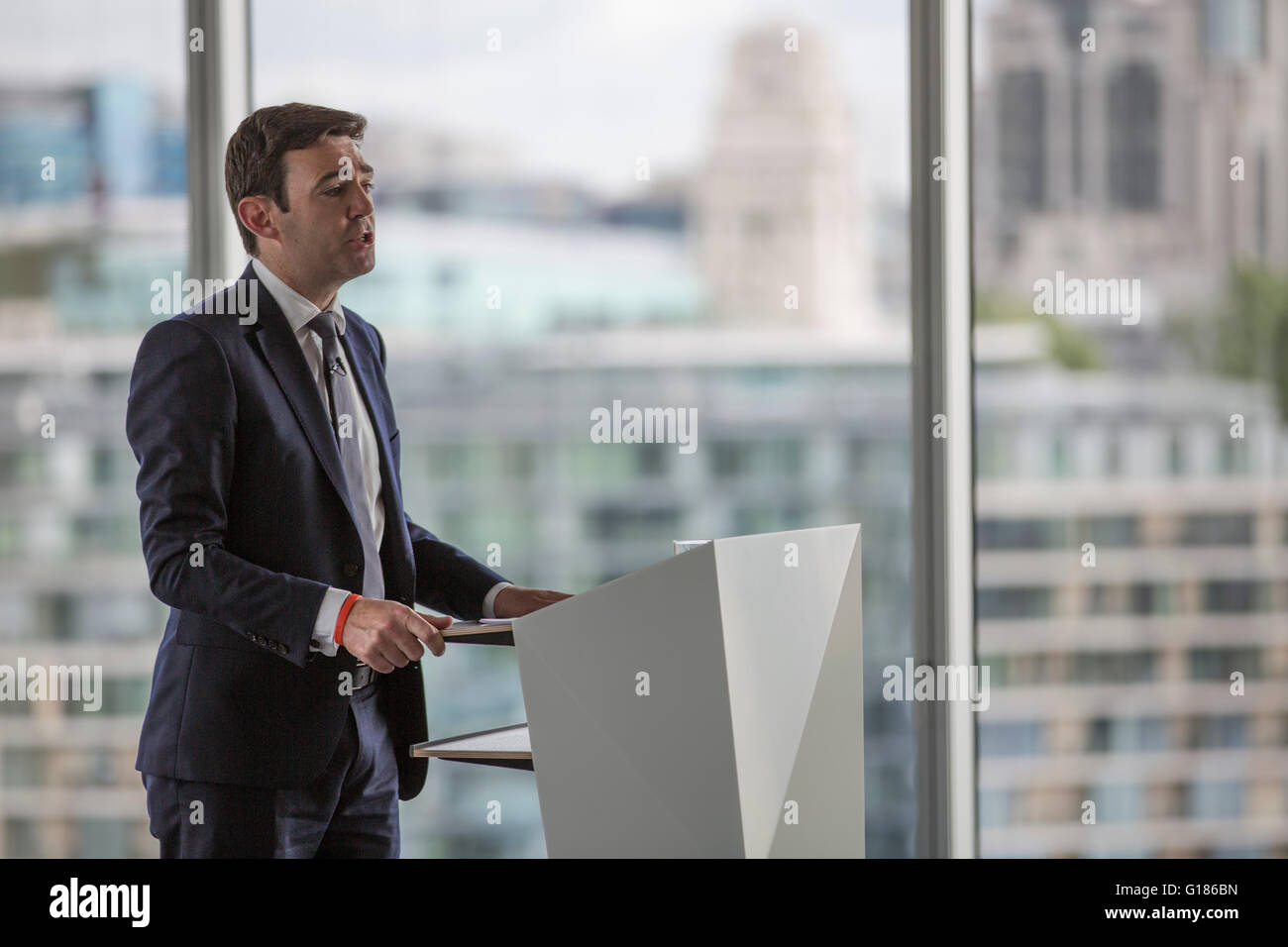 UK Labour politician Andy Burnham MP addresses business leaders in ...