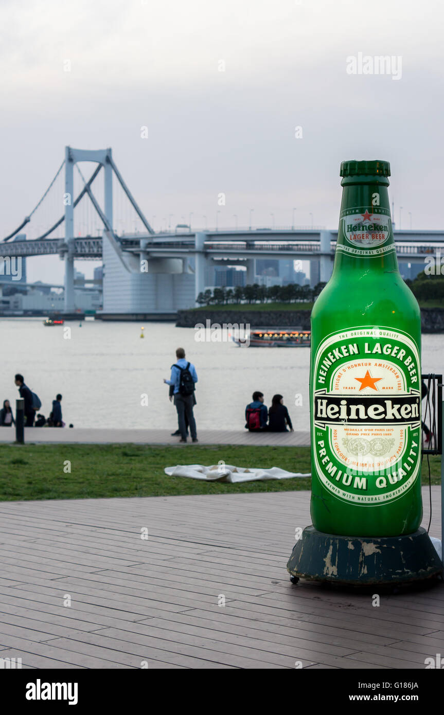 Heineken figure at Tokyo Daiba Beach Stock Photo - Alamy