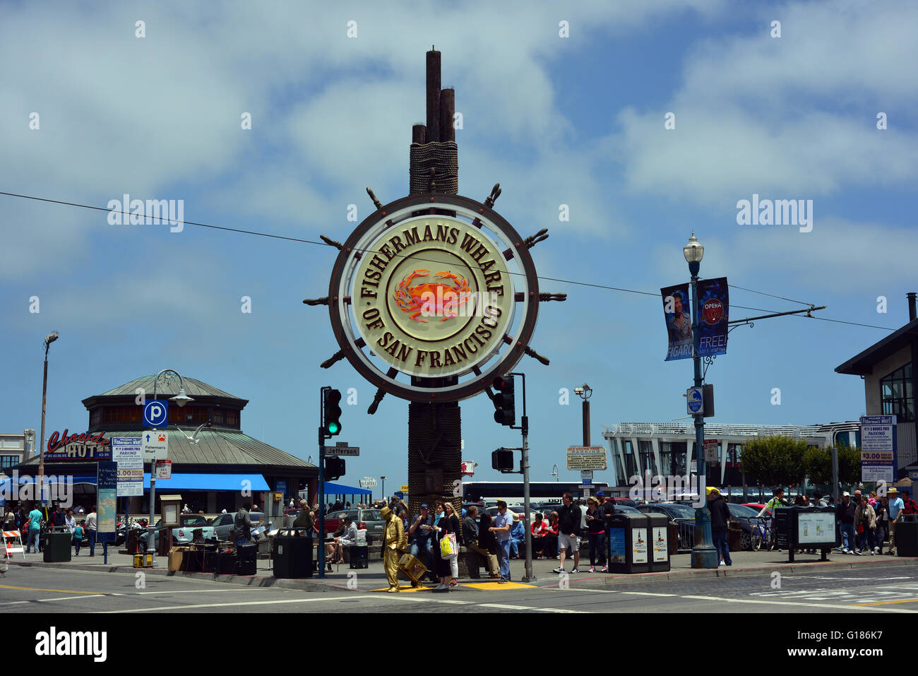 Fisherman's Wharf sign on an afternoon in June Stock Photo - Alamy