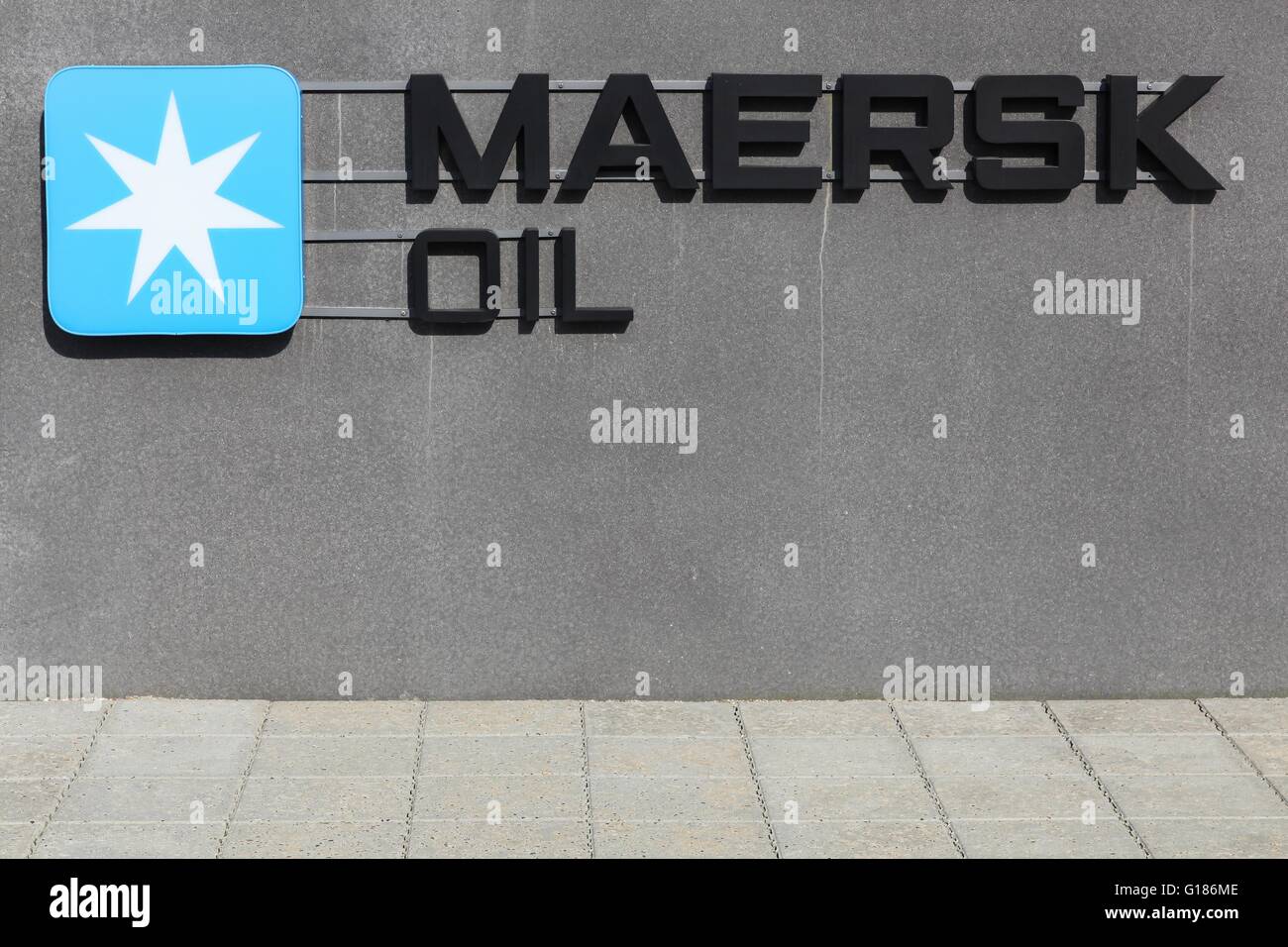 Maersk oil logo on a wall Stock Photo - Alamy