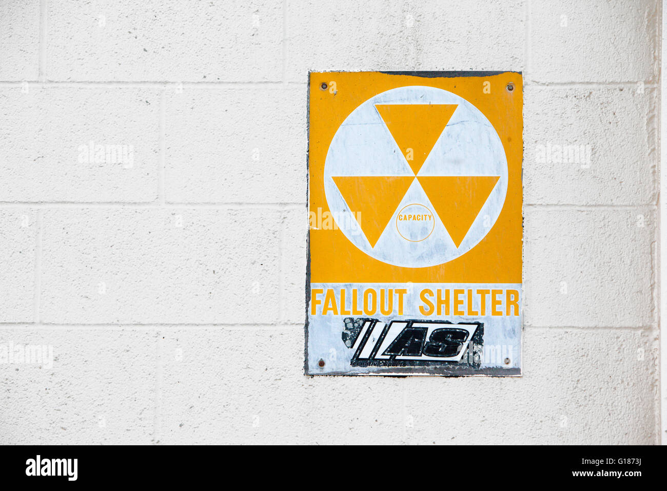 Fallout shelter sign in Las Vegas Nevada Stock Photo - Alamy